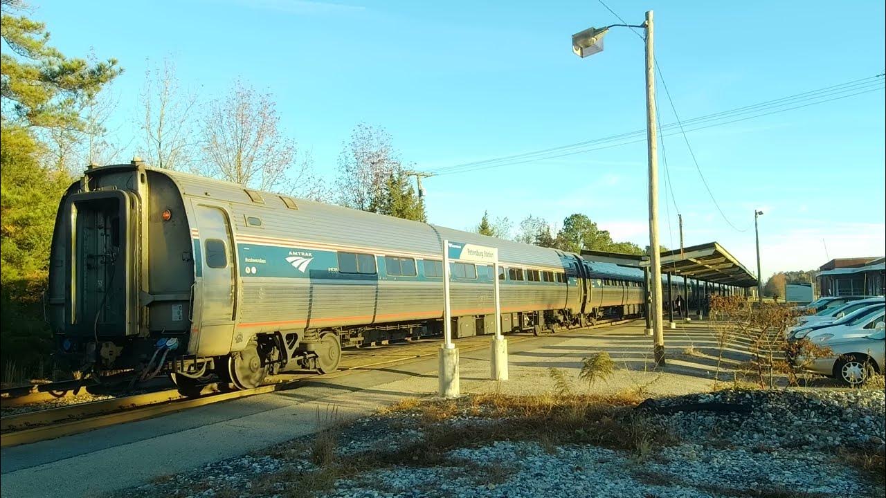Amtrak Northeast Regional Train 88 arrives Northbound into Petersburg Amtrak Station - YouTube