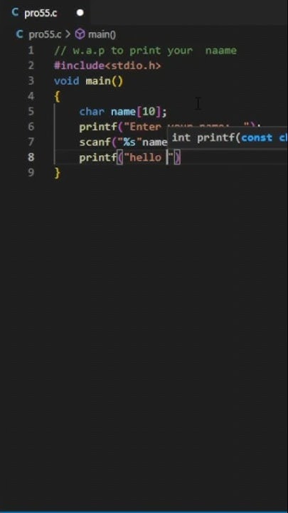 how to print name in c language, print your name in c language #shortvideo #reels #clanguage ...