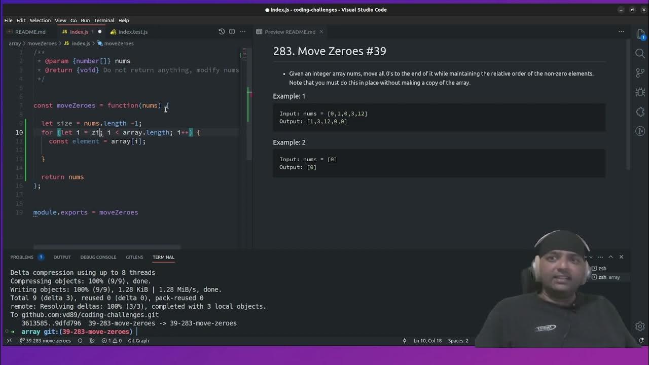 V Log12 100dayschallenge Leetcode Move Zeroes Problem Solution Using