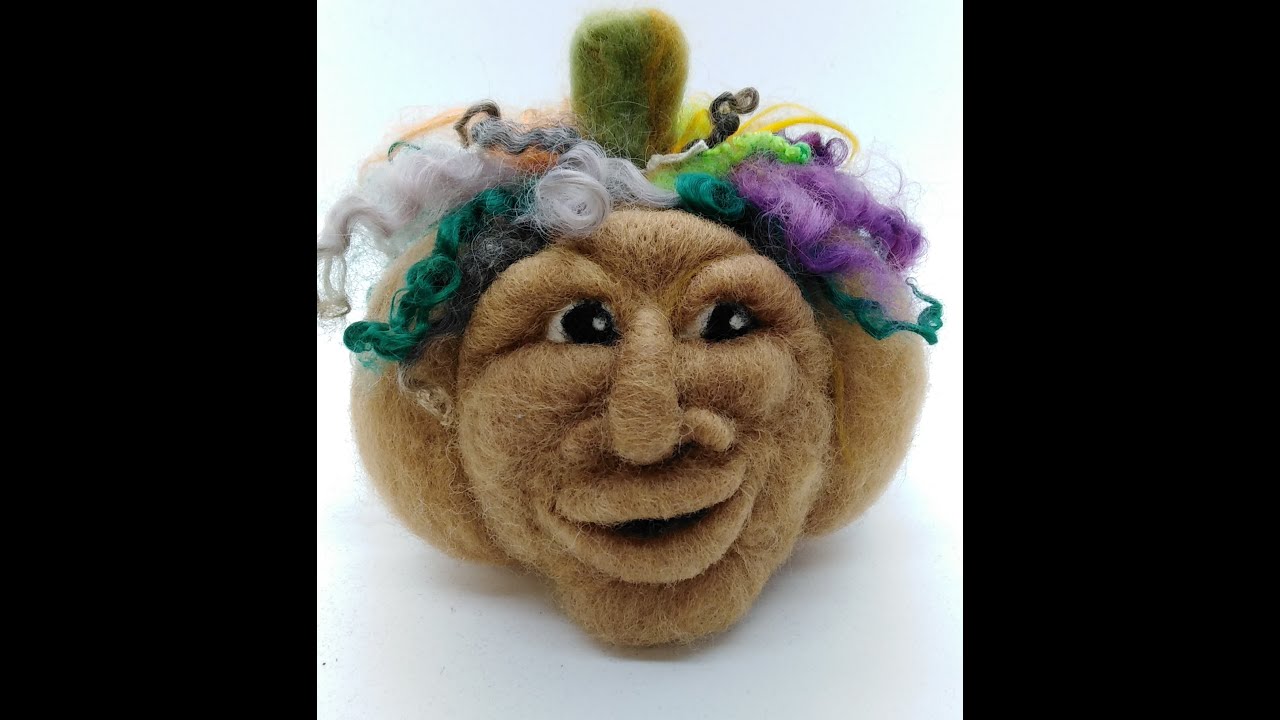 Needle felted pumpkin tutorial - YouTube