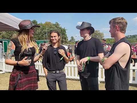 Members of Sweet May with Hayley Leggs for Totalrock at Bloodstock 2022