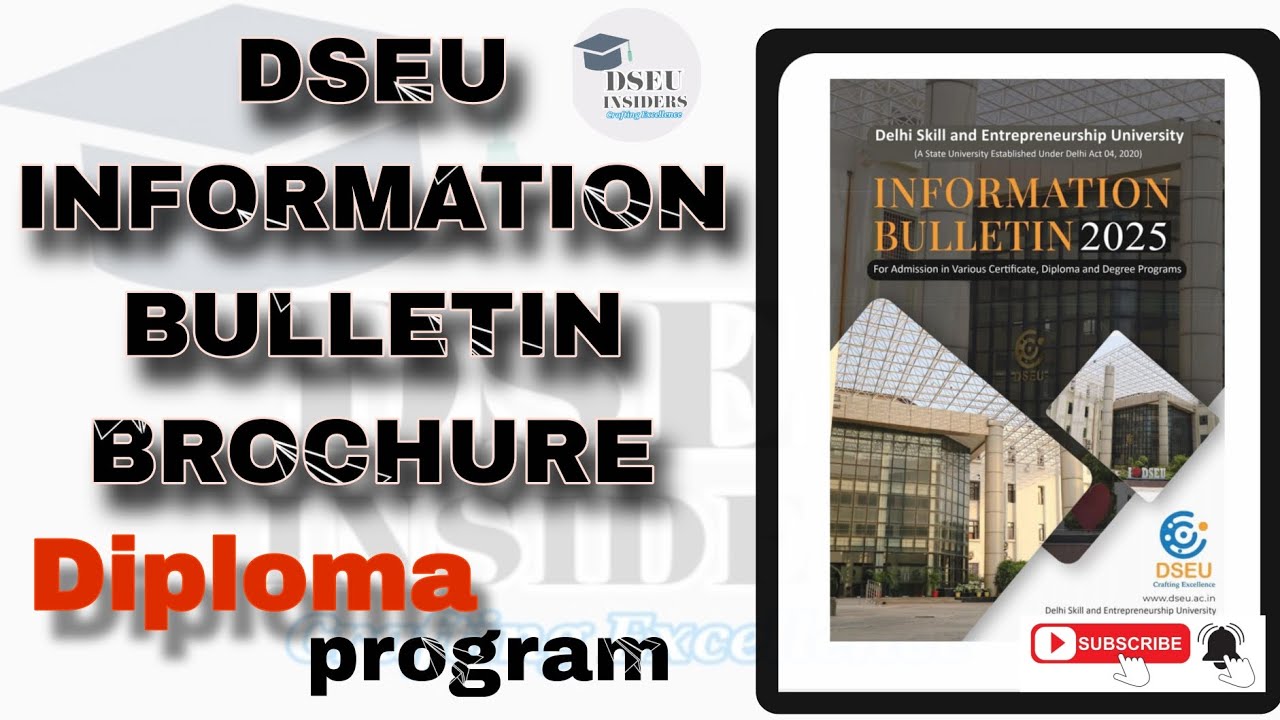 DSEU ADMISSION VIDEO 2025 UPDATE INFORMATION BULLETIN BROCHURE ALL ...