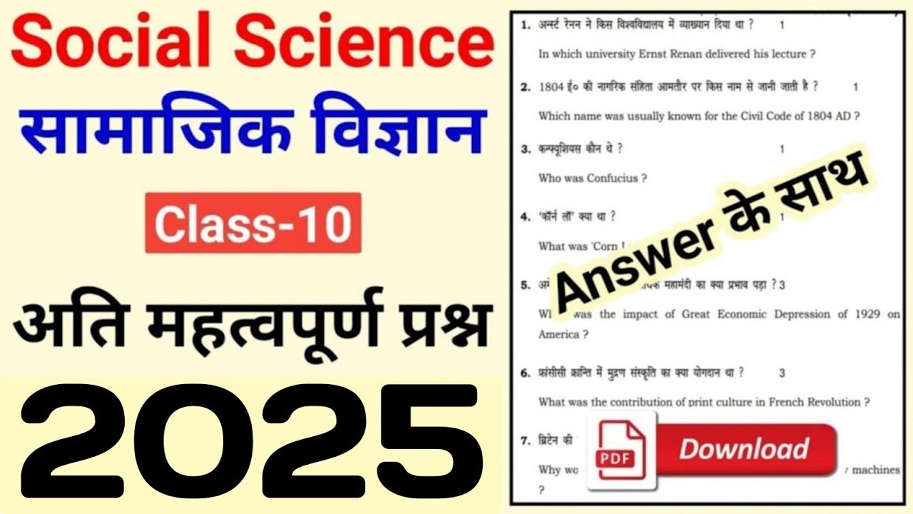 Social Science Important Questions 2024 Class 10 Social Science social-science-important-questions-2024-class-10-social-science