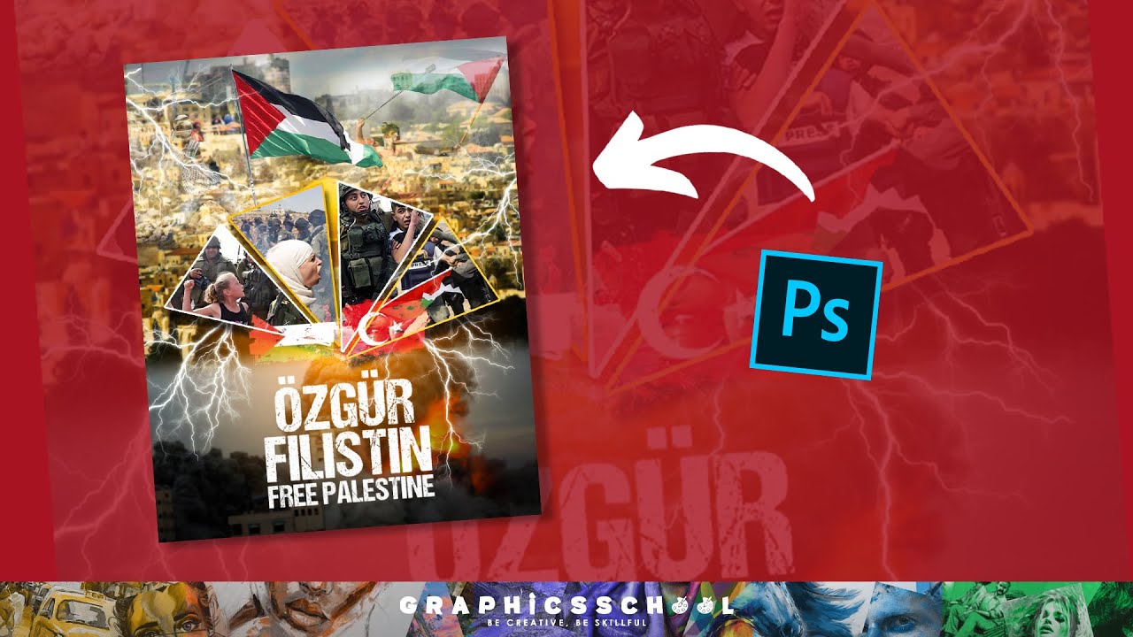 Palestine Poster Design | palestine and israel | palestine war - YouTube