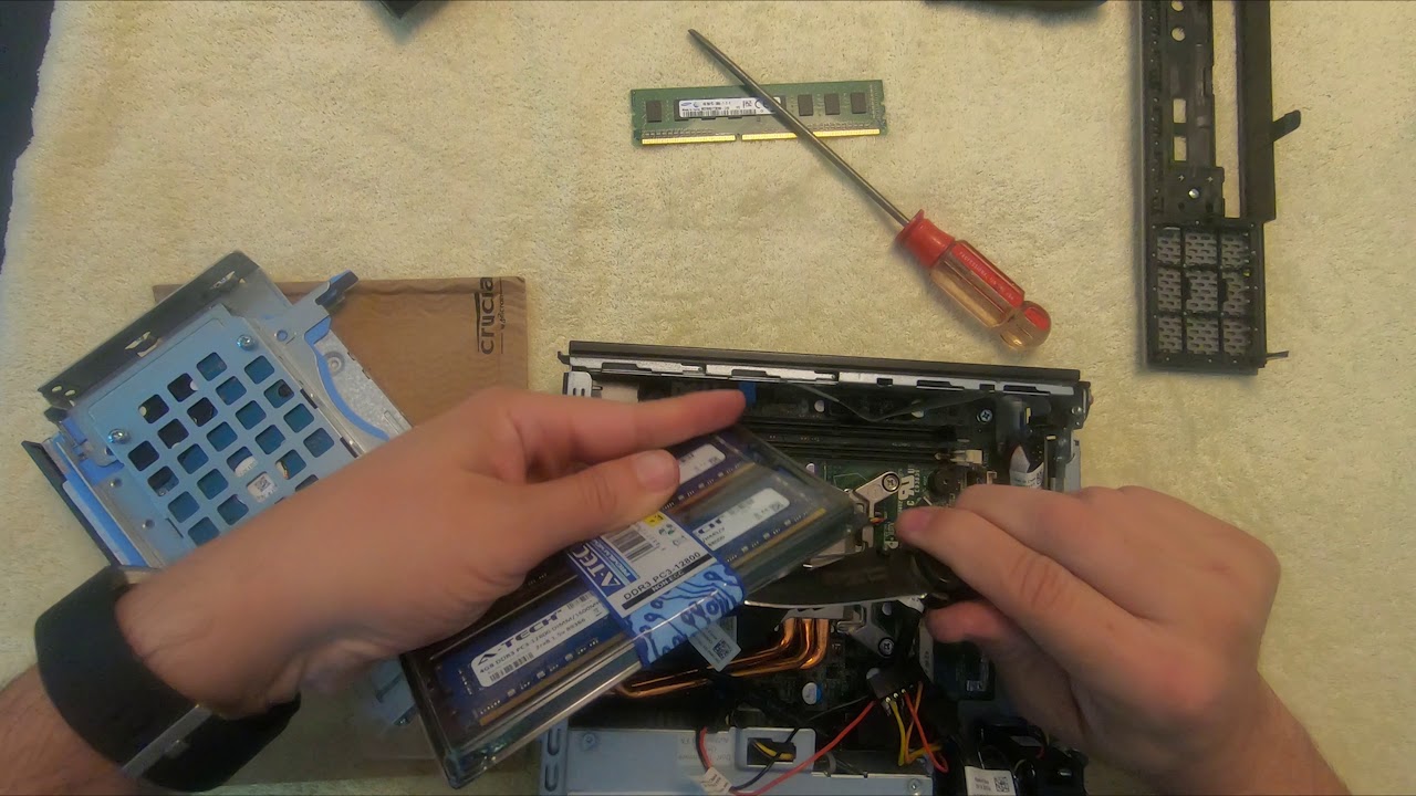 Installing Memory and SSD Hard drive onto a Dell Optiplex 7010 Ultra ...