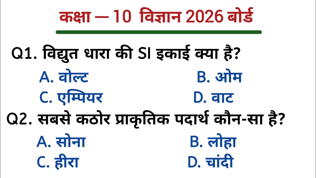 10th class science || 100 Gk MC quiz || important questions answers ...