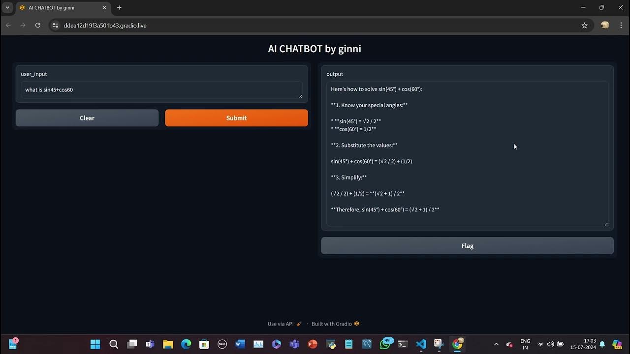 AI Chatbot by using Gemini API, Gradio and Python | @tanishrajss - YouTube