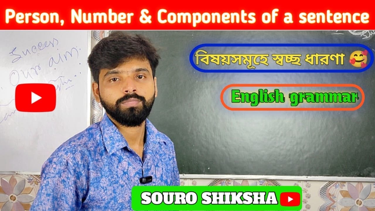 ||ENGLISH GRAMMAR CLASS||PERSON, NUMBER & COMPONENTS OF A SENTENCE ...