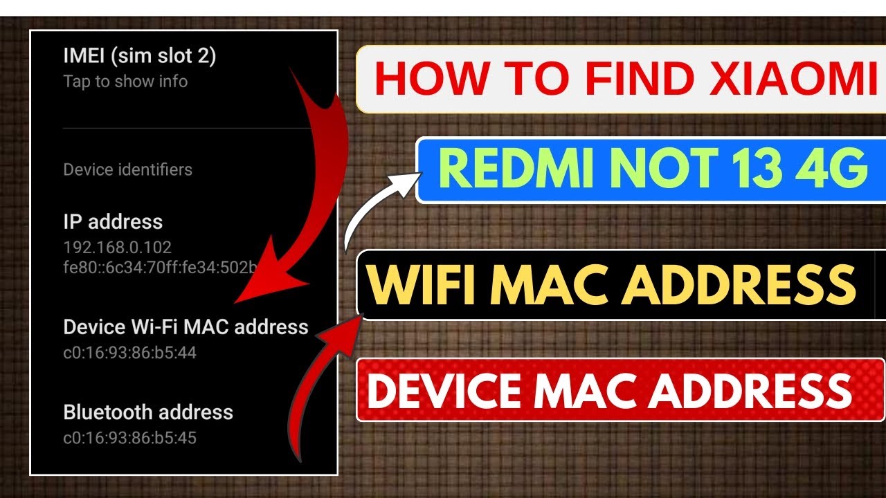 How to Find Mac Address on Redmi Note 13 - YouTube