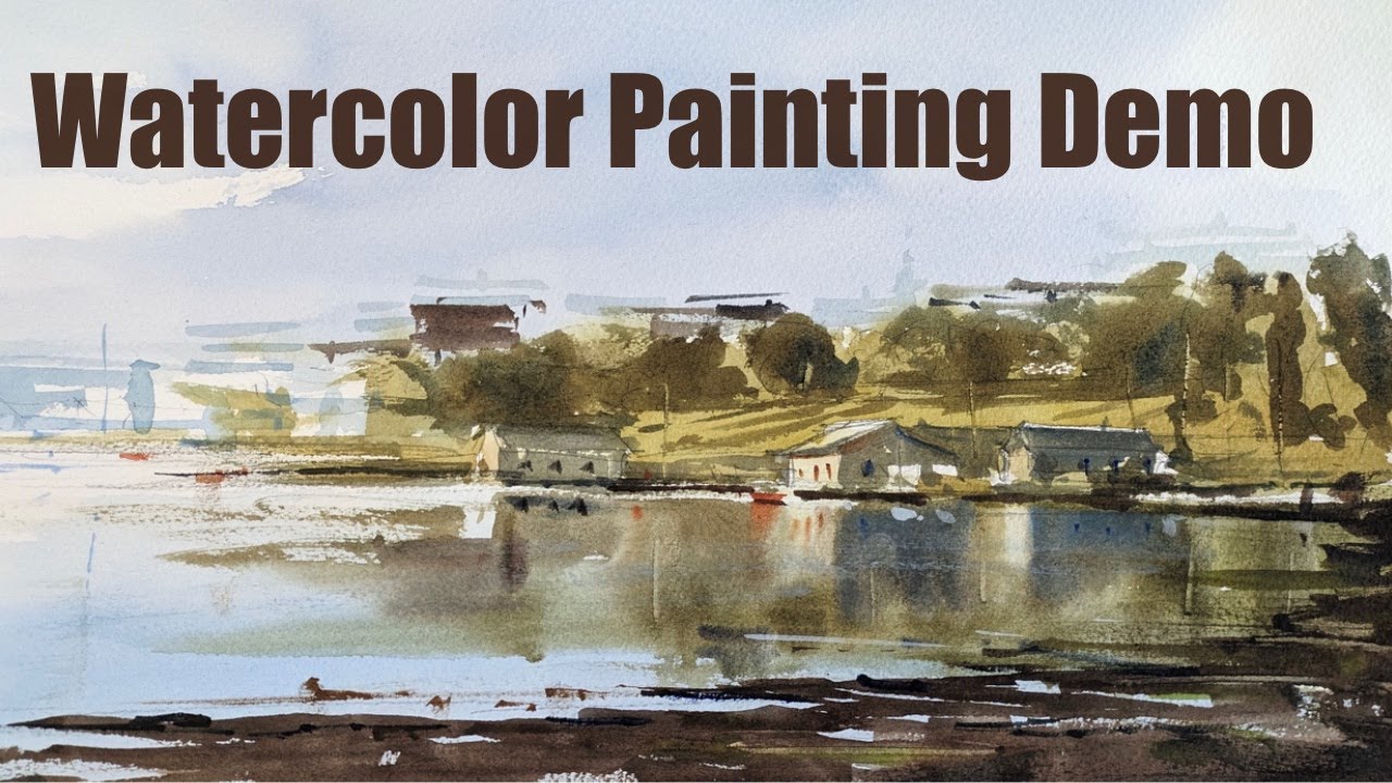 painting simple reflections in watercolour - YouTube