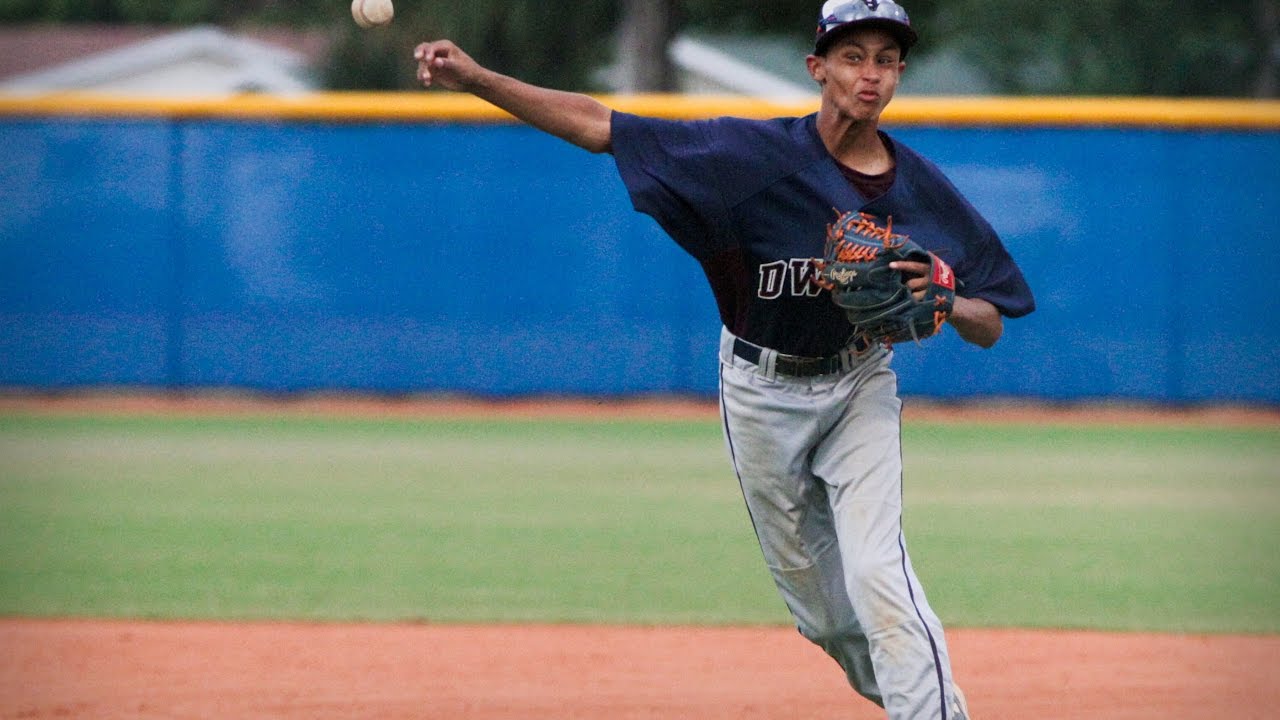 Jacoby Long #8 William T Dwyer JV baseball 2017 game Park Vista - YouTube