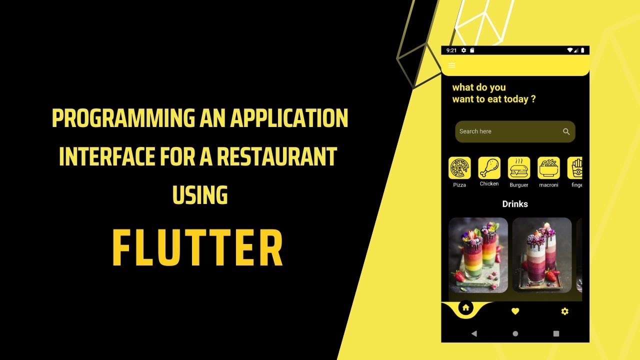 Programming an application interface for a restaurant using flutter ...