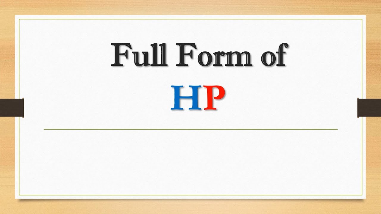 Full Form Of HP Did You Know YouTube