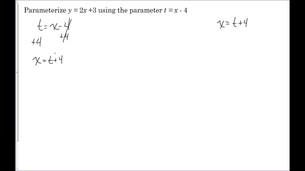 8-3 Parameterizing Rectangular Equations - YouTube