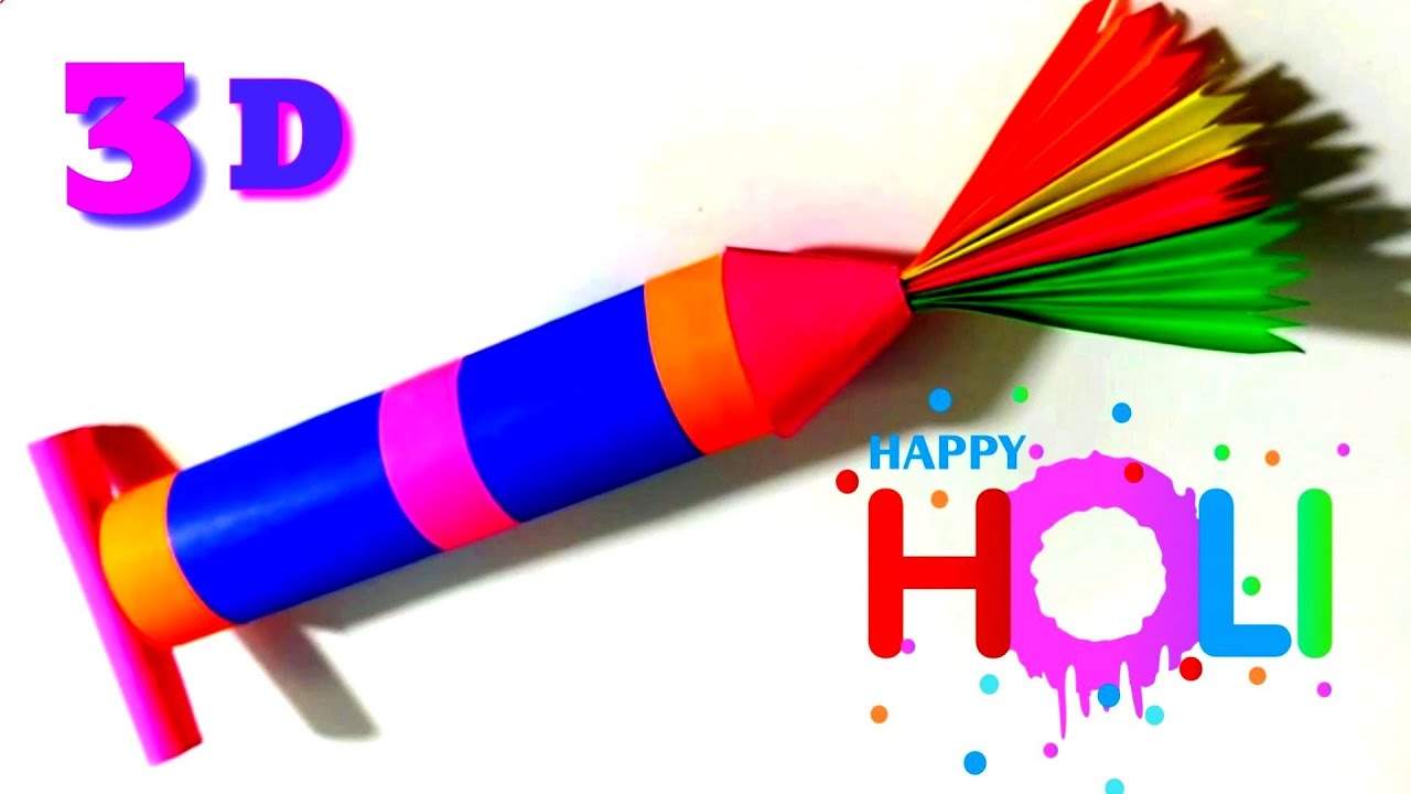 3D paper pichkari | 100% working Paper pichkari - YouTube