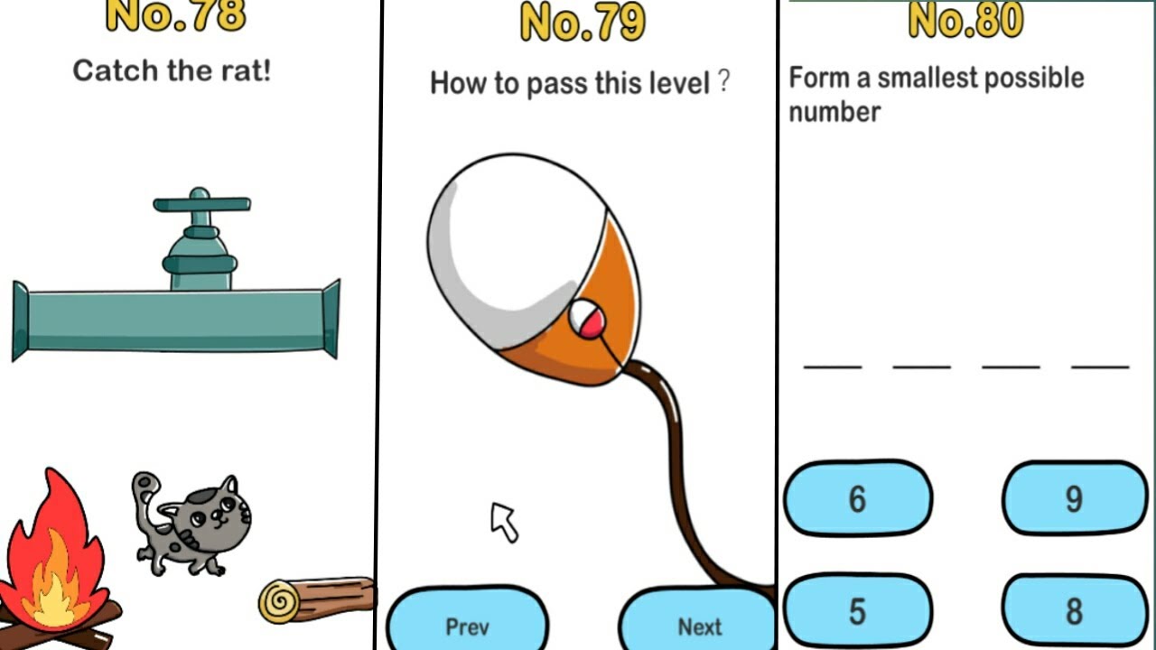 Brain out level 78 79 80.can you pass it? - YouTube