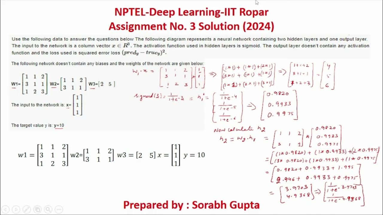NPTEL-Deep Learning (IIT Ropar)- Assignment 3 Solution (2024) - YouTube