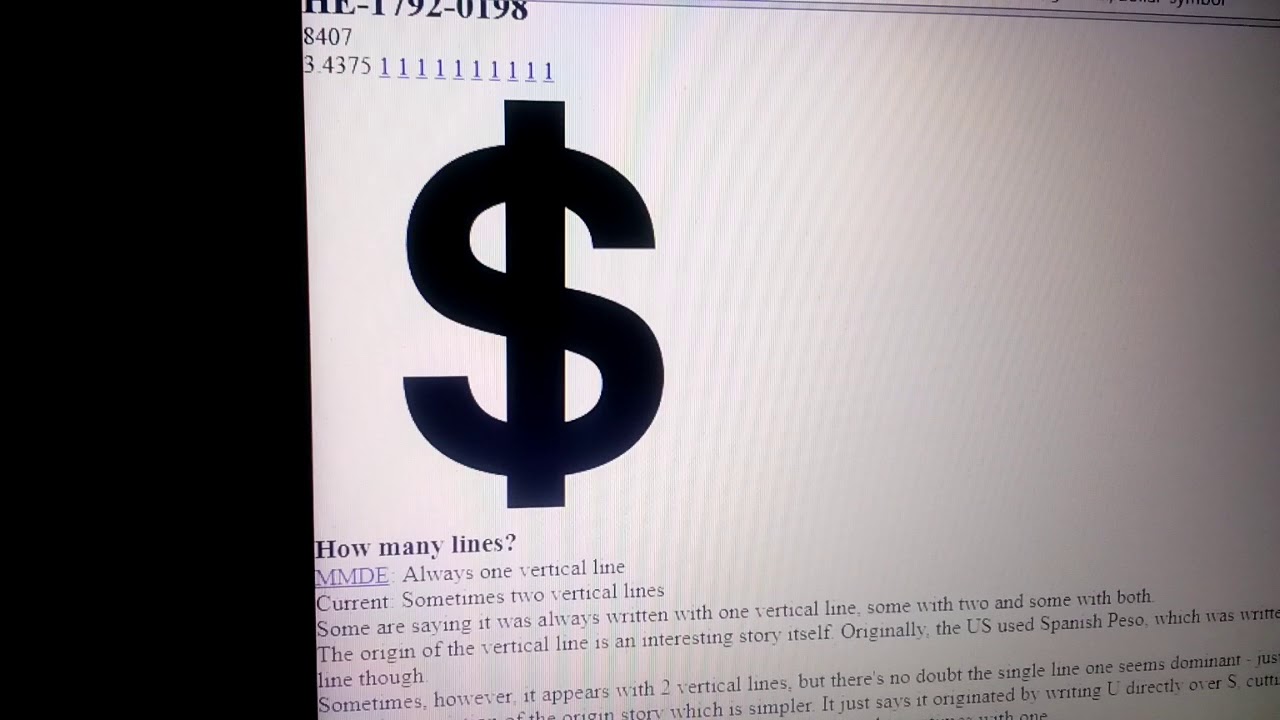 MANDELA EFFECT- DOLLAR SIGN .. ONE OR TWO LINES? - YouTube