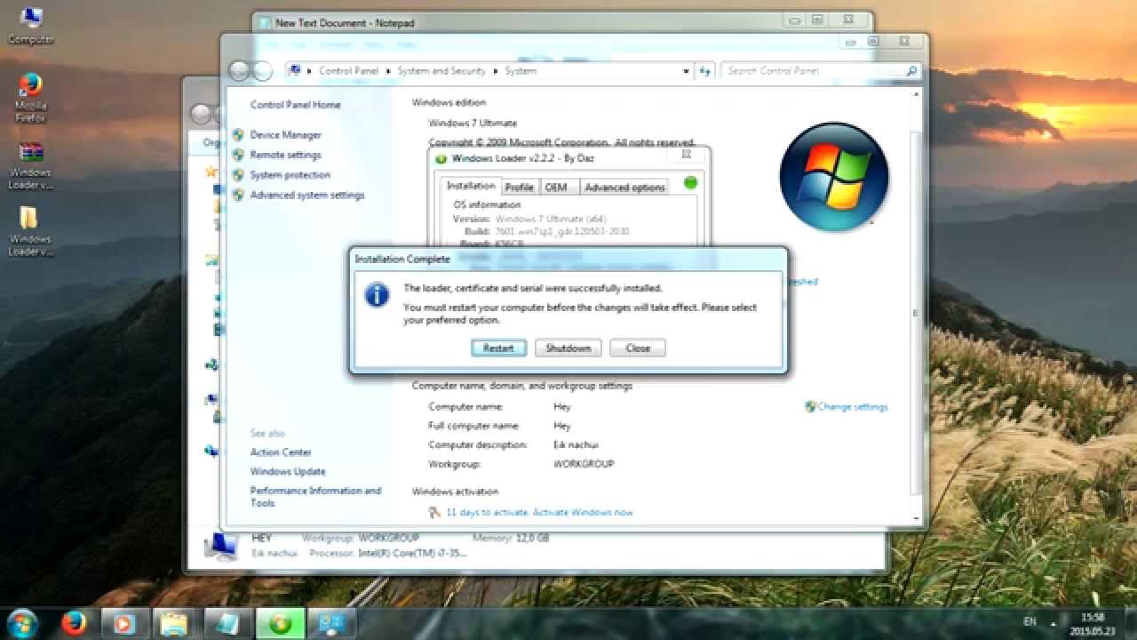 Windows 7 Loader v2.2.2 - YouTube