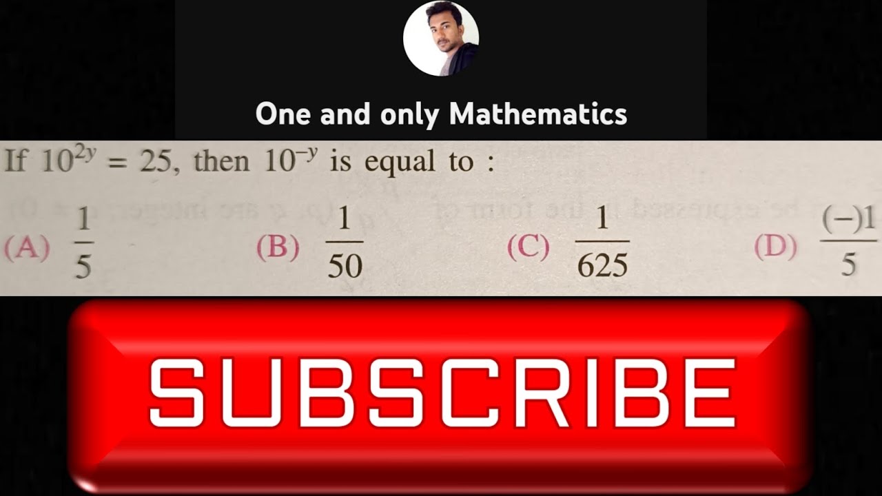 If 10 2y 25 Then 10 y Is Equal To YouTube If 10 2y 25 Then 10 y Is Equal To YouTube