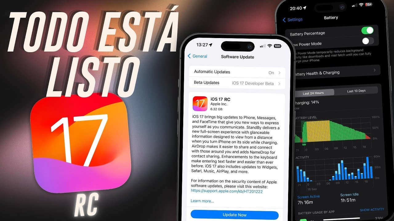 iOS 17 RC - Al fin TODO Mejoró, Experiencia Final 🤓 - YouTube