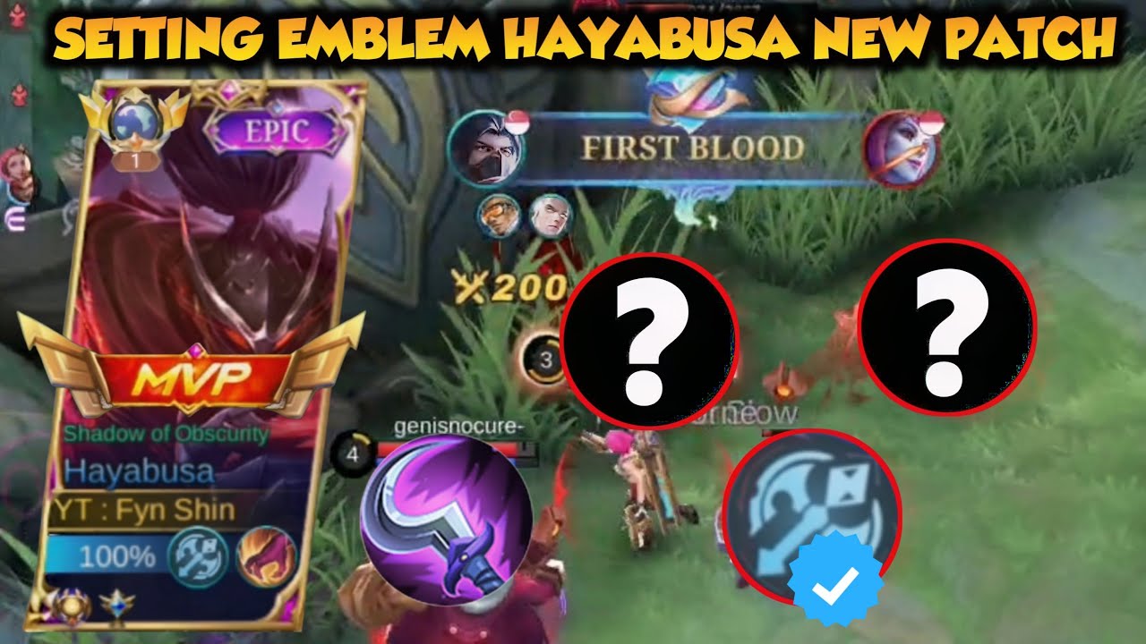SETTING EMBLEM BUILD & TALENT HAYABUSA NEW PATCH !! HAYABUSA GAMEPLAY ...