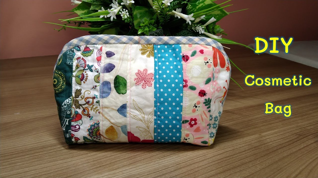 Diy Cosmetic Bag from Scrap Fabric Tobe Bag Sewing Tutorial Do at Home ...