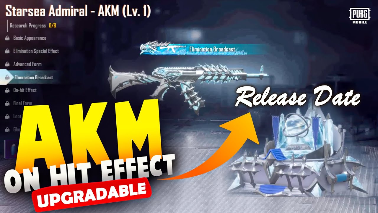 UPGRADABLE AKM ON HIT EFFECT IS HERE | RELEASE DATE | STARSEA ADMIRAL AKM PUBG MOBILE - YouTube