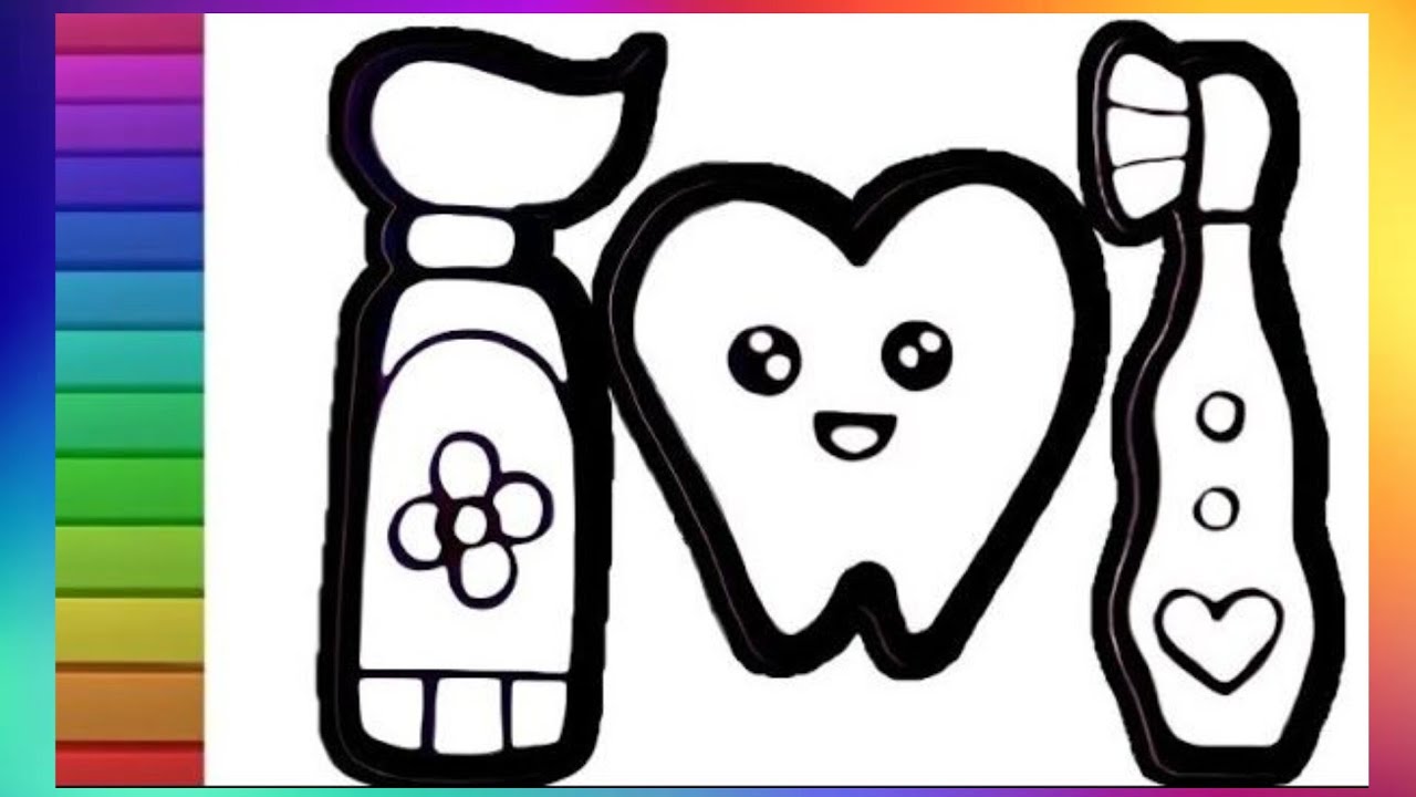 How to draw toothbrush and toothpaste to draw and paint drawing and ...