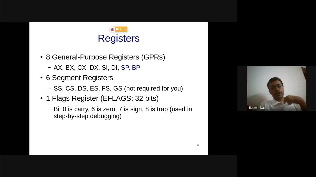 Cs3300 Compiler Design Lec 39 X86 Assembly Code Youtube