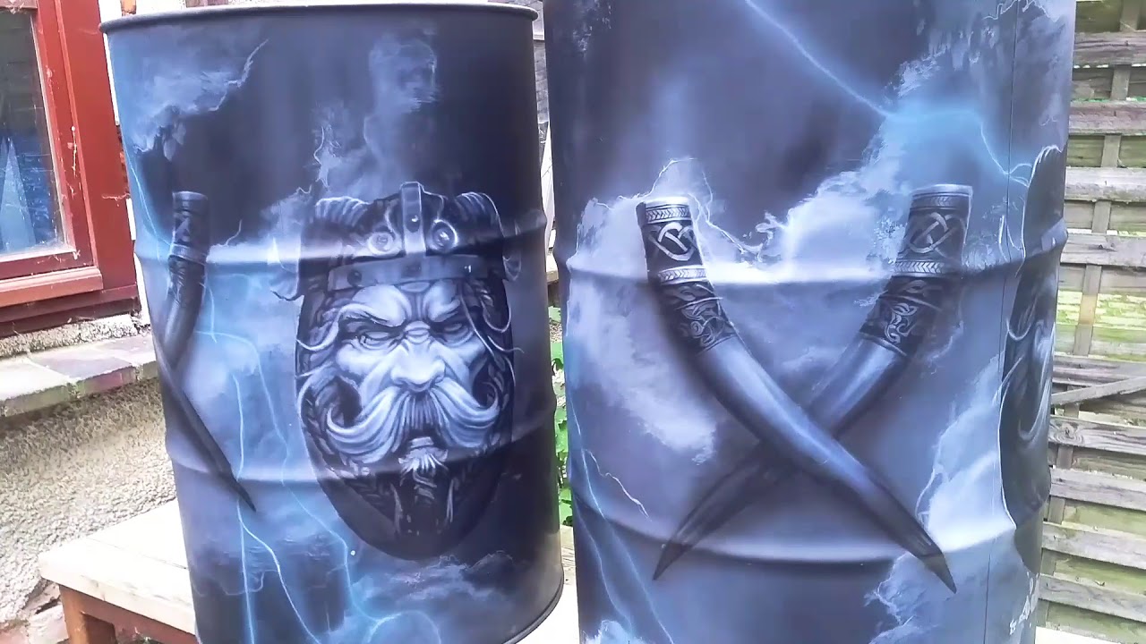VIKING AIRBRUSH PARTY TABLE! Made by me😀 Skål! Zum Wohl! Cheers! - YouTube