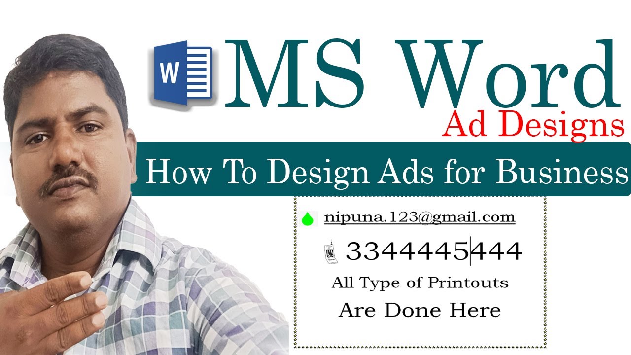 How to Design Simple Ads in MS Word Telugu | MS Word Ads Design Telugu ...