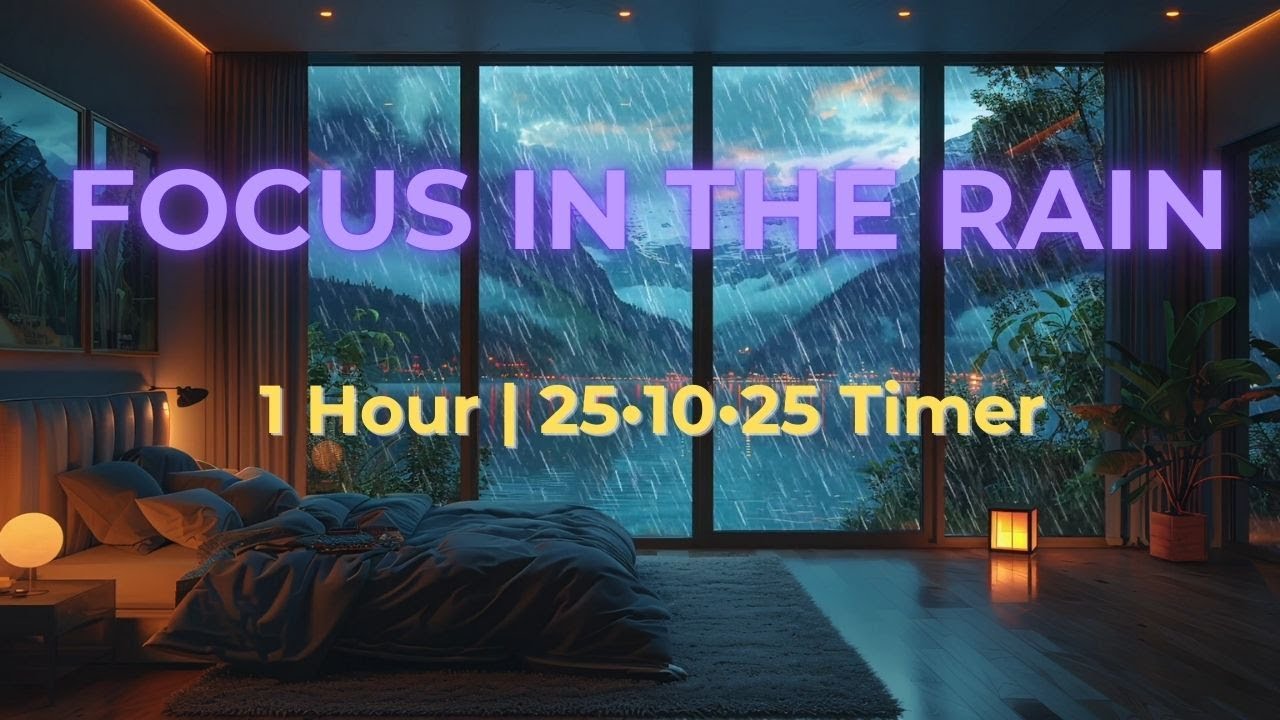 Rainy Day Focus Timer | 1 Hour Silent Pomodoro Session - YouTube