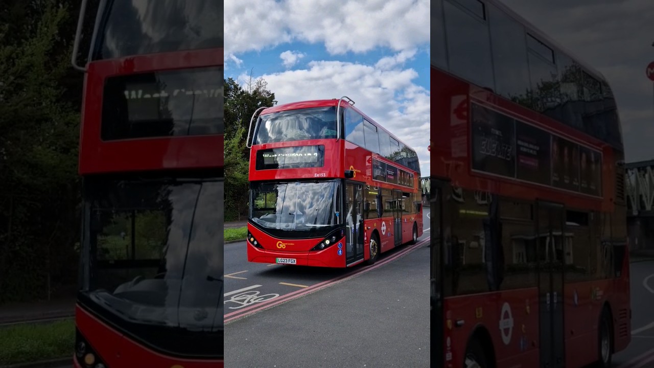 BRAND NEW ENVIRO 400 EV LONDON BUS 154 AT MORDEN SOUTH STATION - YouTube