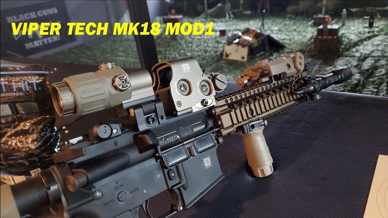 VIPER MK18 MOD1 & MARUI GLOCK 18C SHOOTING - YouTube