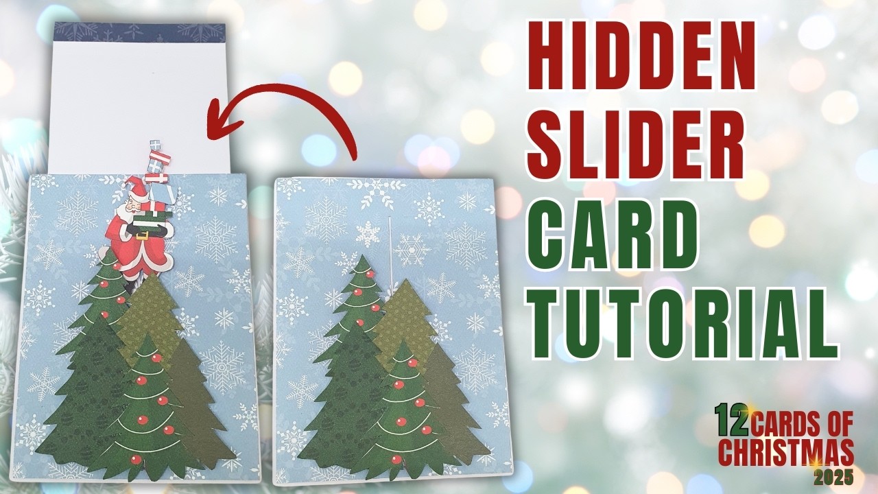 Hidden Slider Card Tutorial l Fun Fold Christmas Card l Christmas Card ...