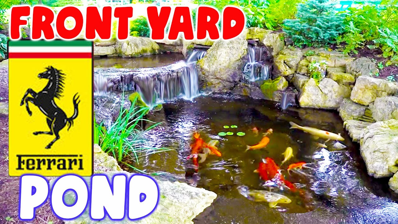 POND and WATERFALL Creates FERRARI Front Yard - YouTube