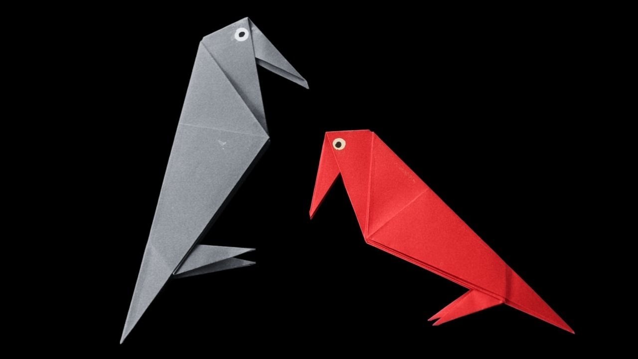 Cómo Hacer un Cuervo de Papel 🦅 | Origami Fácil Paso a Paso #origami # ...