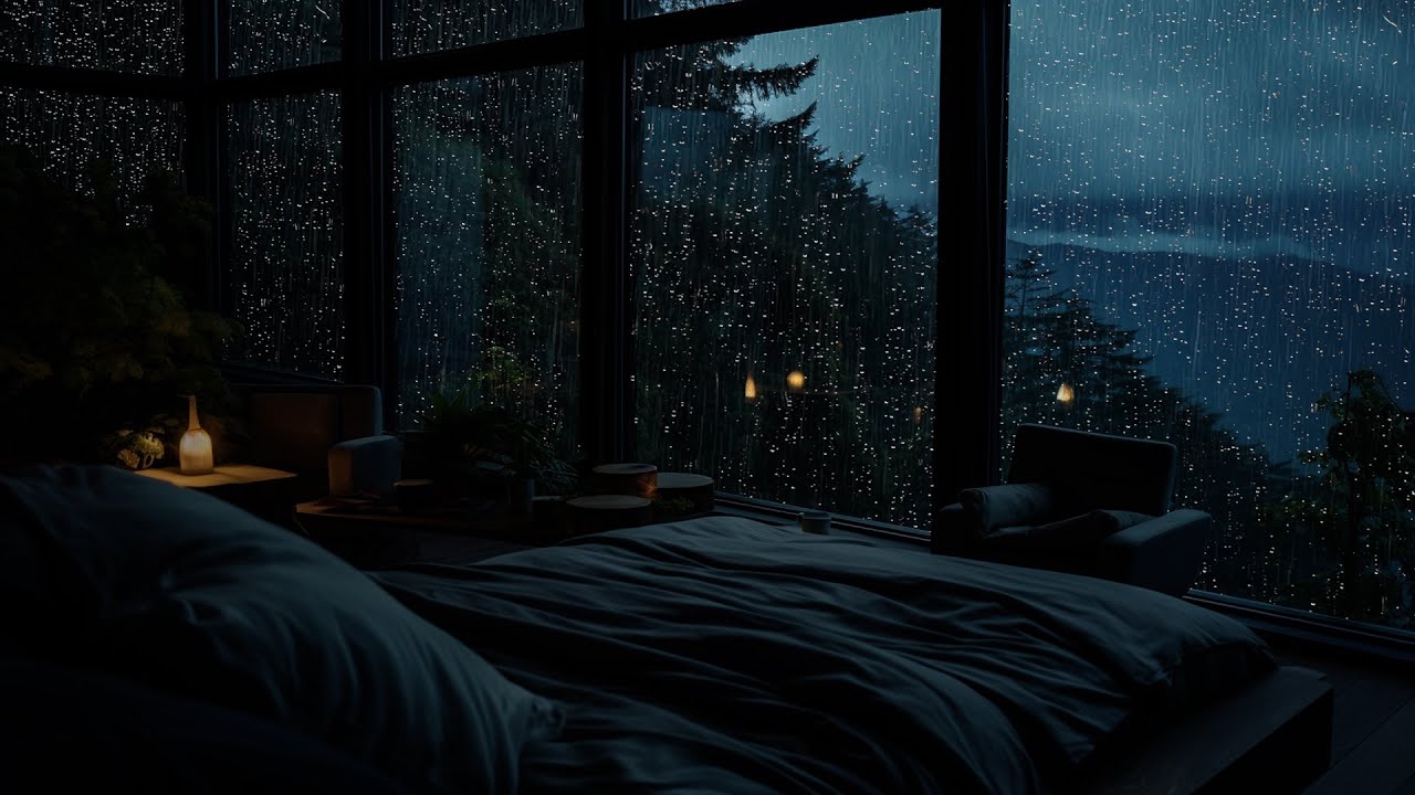 Rain Ambience on Window | Cozy Bedroom Ambience | Rain Sounds for ...