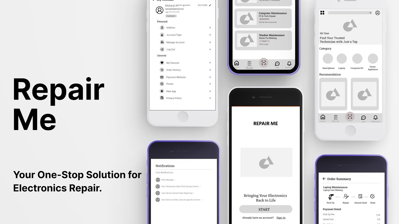 Desain Wireframe Aplikasi Repair Me (Service Elektronik) - 2218106 ...