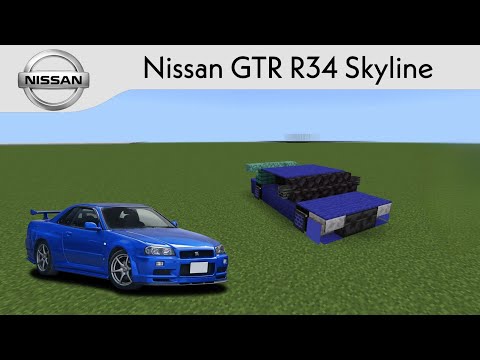 How to build a Nissan GTR Skyline R34 in Minecraft. - YouTube