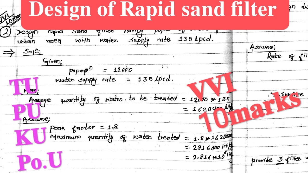 Design of Rapid sand filter || water supply engineering || - YouTube