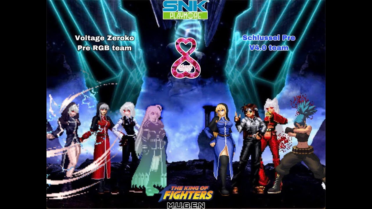 KOF MUGEN - Voltage Zeroko Pre1 RGB team VS Schlussel Pre V4.0 team ...