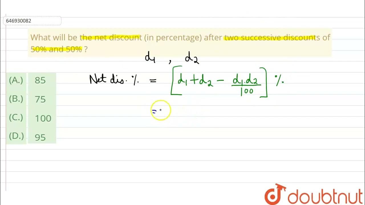 What will be the net discount (in percentage) after two successive ...