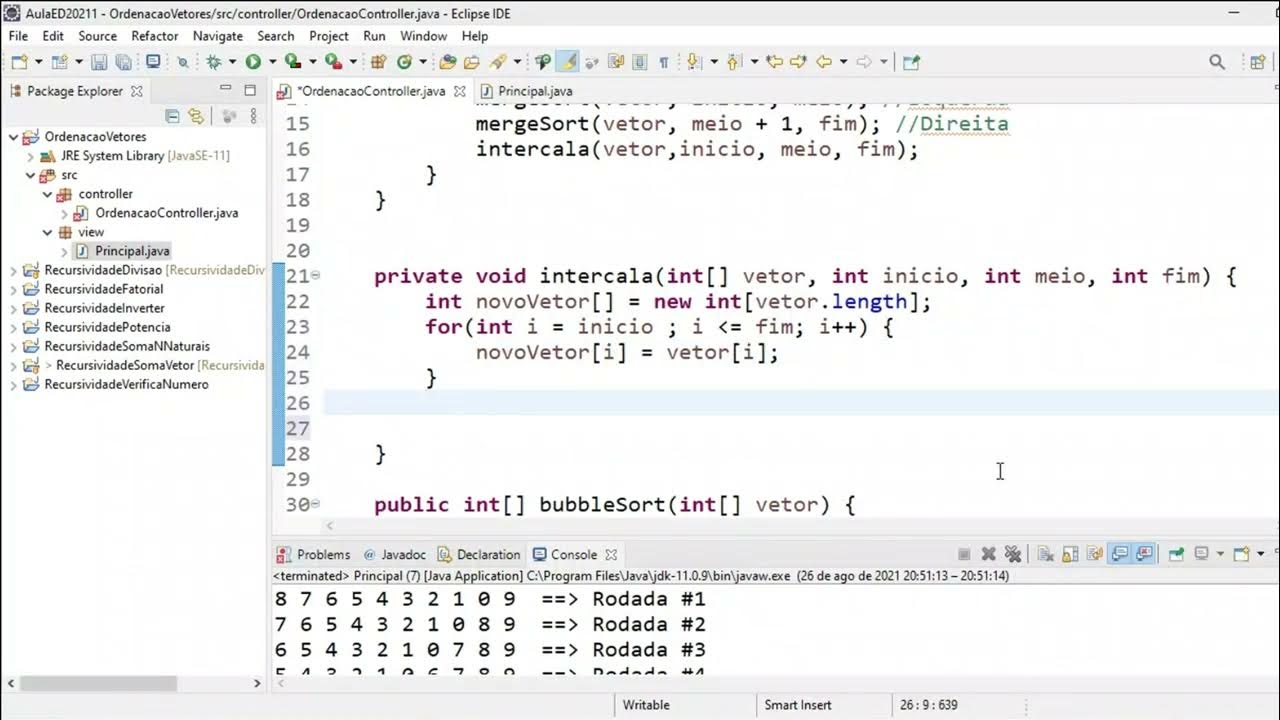 Mergesort Java Youtube