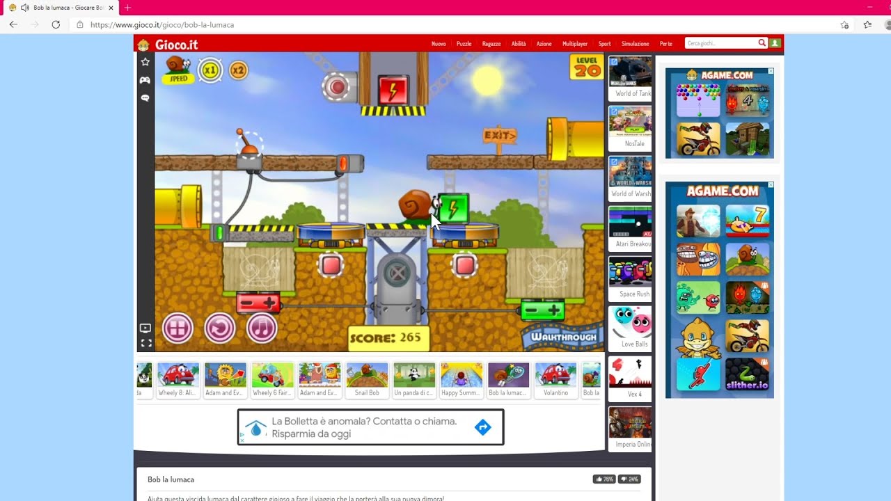 Giochi Gratuiti Online - Gioco.it - Bob La Lumaca (Livelli da 1 a 20 ...