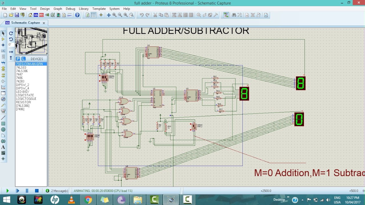 Full adder/Subtactor using 74283 - YouTube