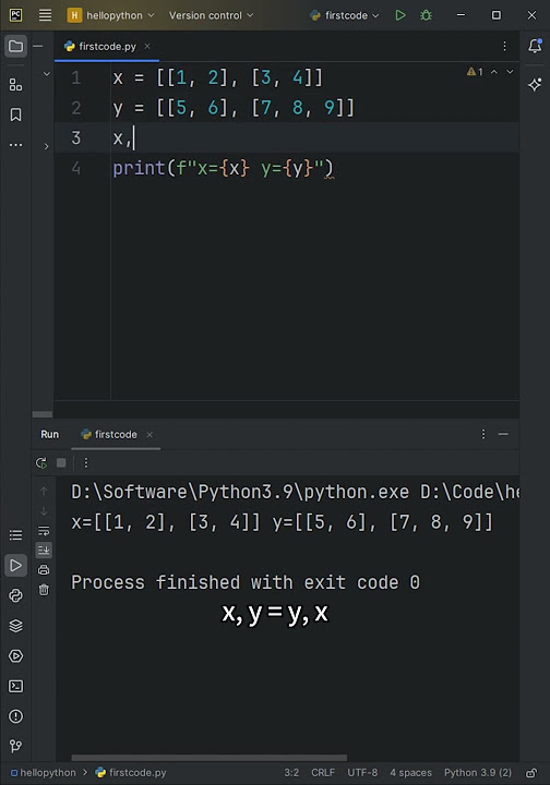 【1分钟学python】python中交换数据的小技巧 Python Pythonprogramming 编程 程式語言 Youtube