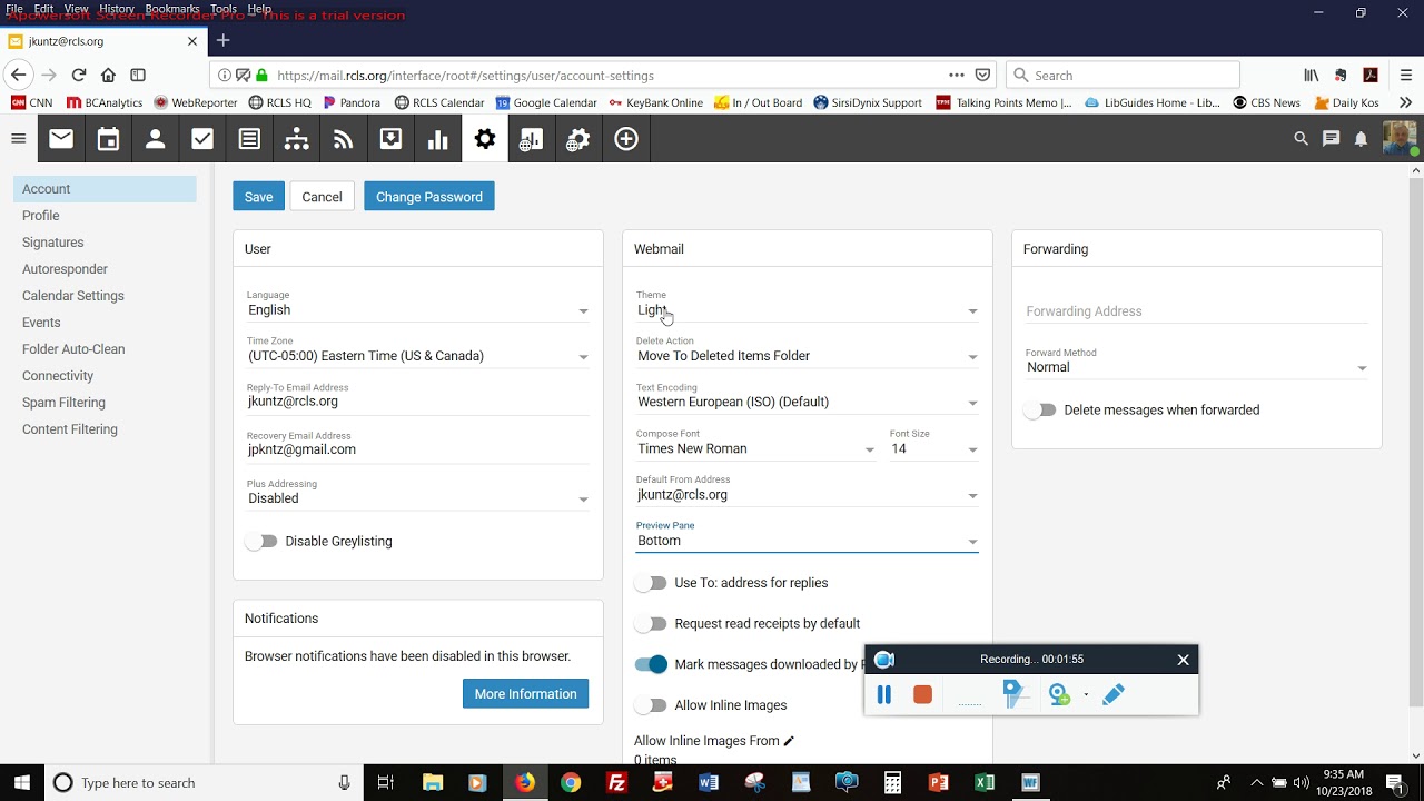 SmarterMail 16 Display Settings - YouTube
