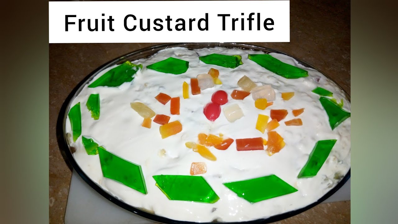 Fruit Custard Trifle || with cream and fruit cocktail || Easy sweet ...